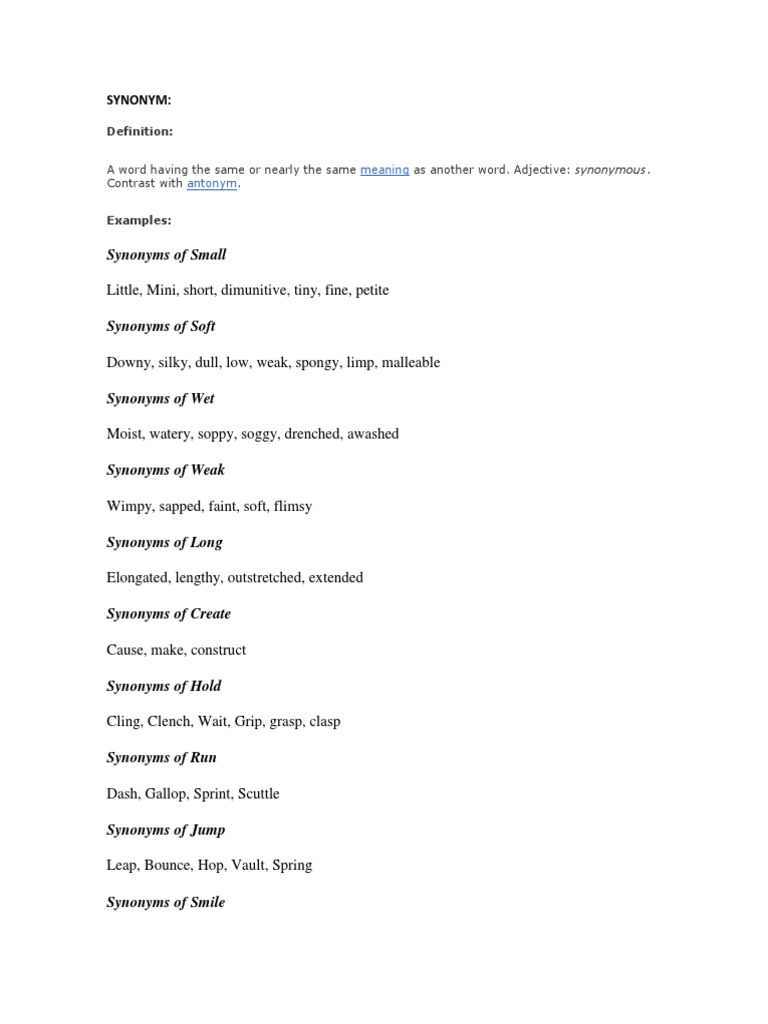 SYNONYM and Antonyms | PDF | Lexical Semantics | Linguistics