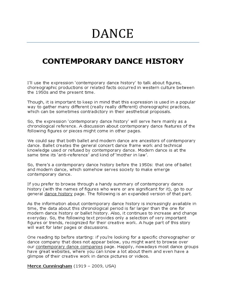 Dance | PDF | Dances | Ballet