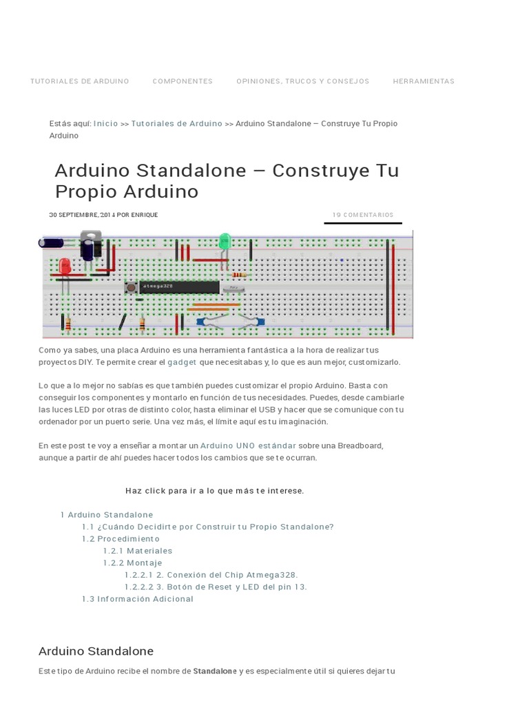 Arduino Standalone Construye Tu Propio Arduino Pdf Arduino Relé