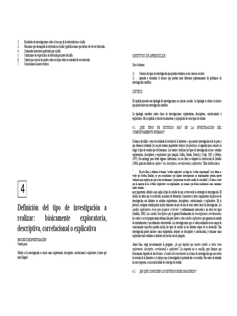 03 - Sampieri Cap 4 - Tipos de Investigacion - Metodologia de La Investigacion | PDF | Gases ...