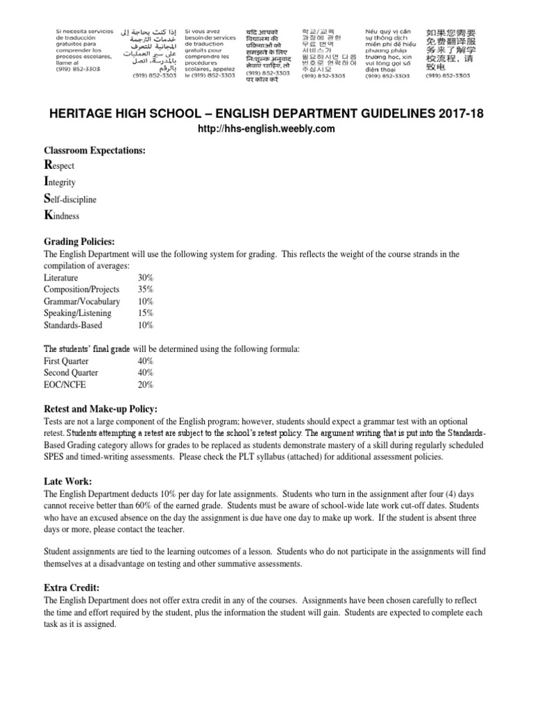 English Department Common Syllabus 2017-18 | PDF | Test (Assessment ...