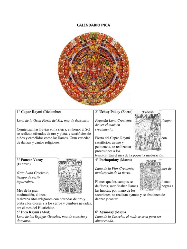 Calendario Inca | PDF | Francisco Pizarro | Imperio Inca