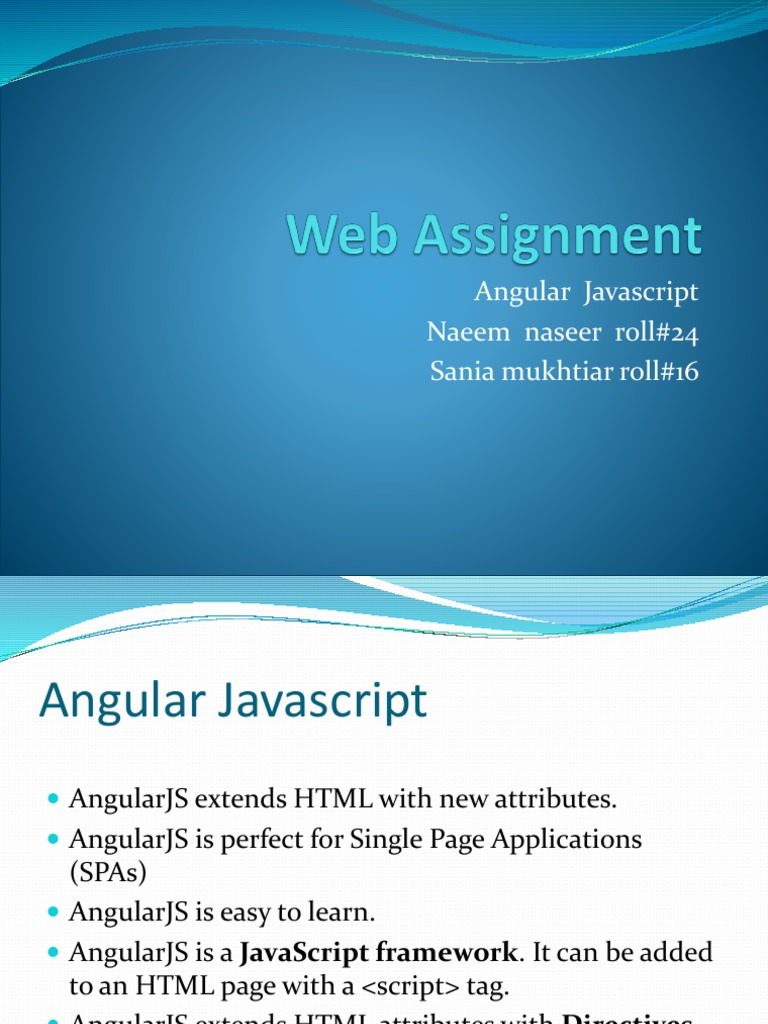 Web Persentation | PDF | Angular Js | Java Script