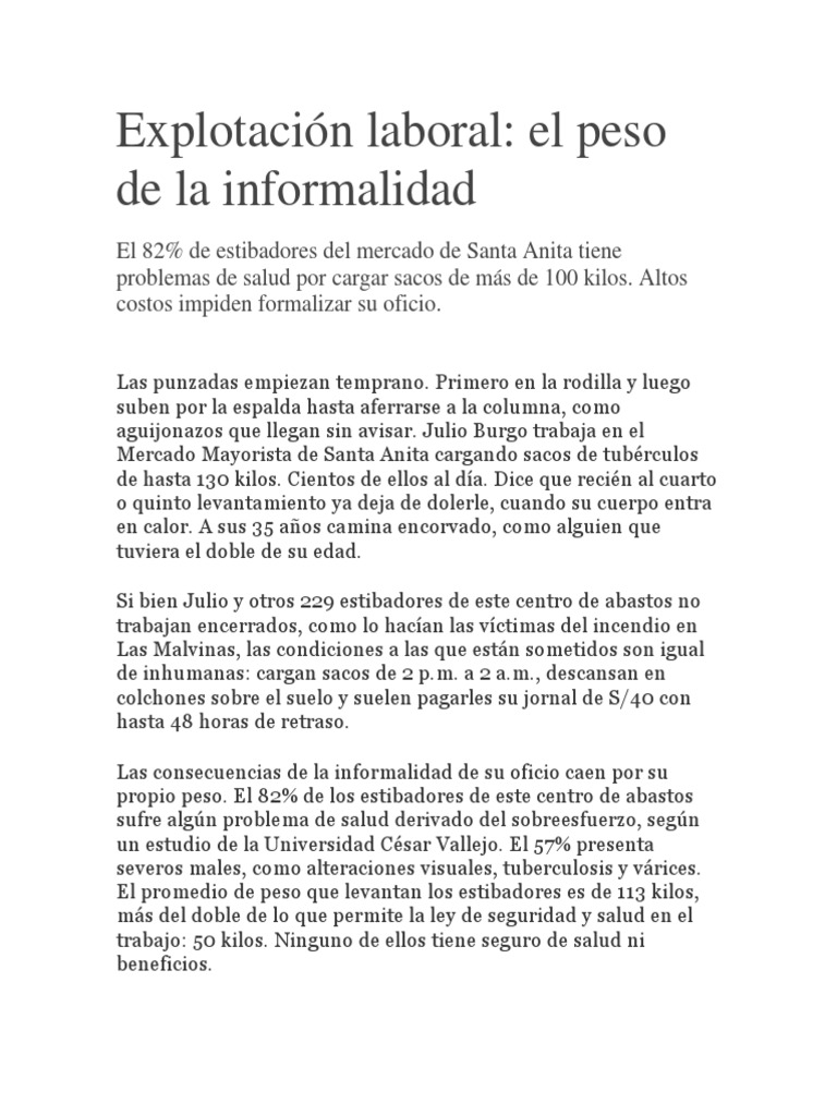 Explotación Laboral | PDF | Trata de personas | Derecho laboral