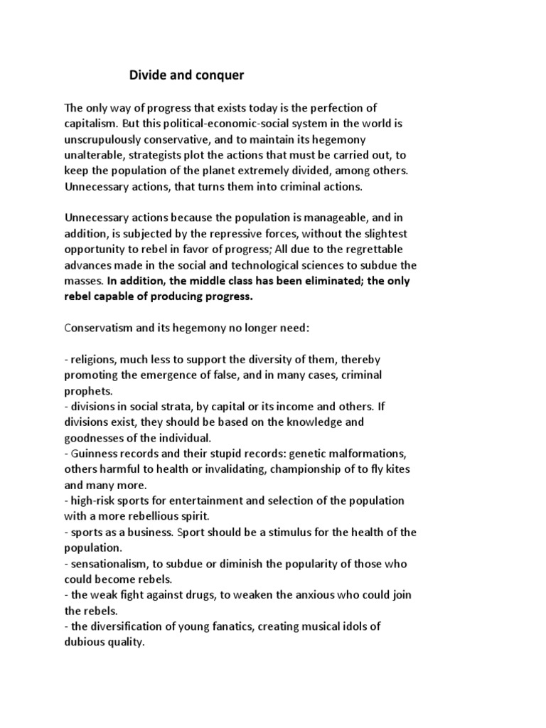 Divide and Conquer | PDF | Political Theories | Public Sphere