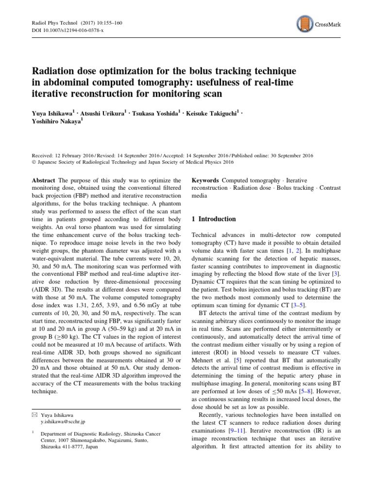 Radiation Dose Optimization For The Bolus Tracking Technique in ...