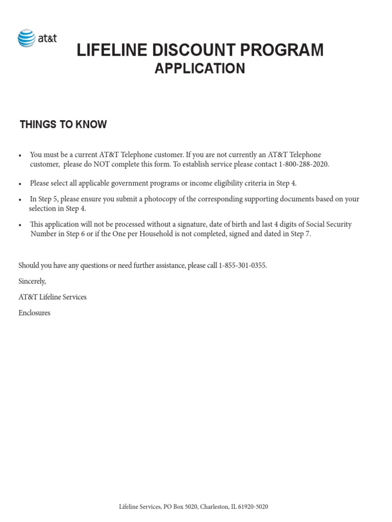 Ga Lifeline Application | PDF | Social Security (United States ...