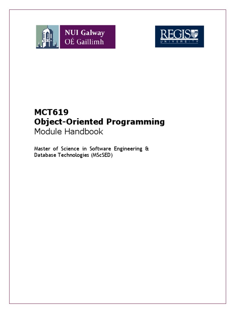 MCT619 - Syllabus Object Oriented Programming (Java) | PDF | Object ... MCT619 - Syllabus Object Oriented Programming (Java) | PDF | Object ...
