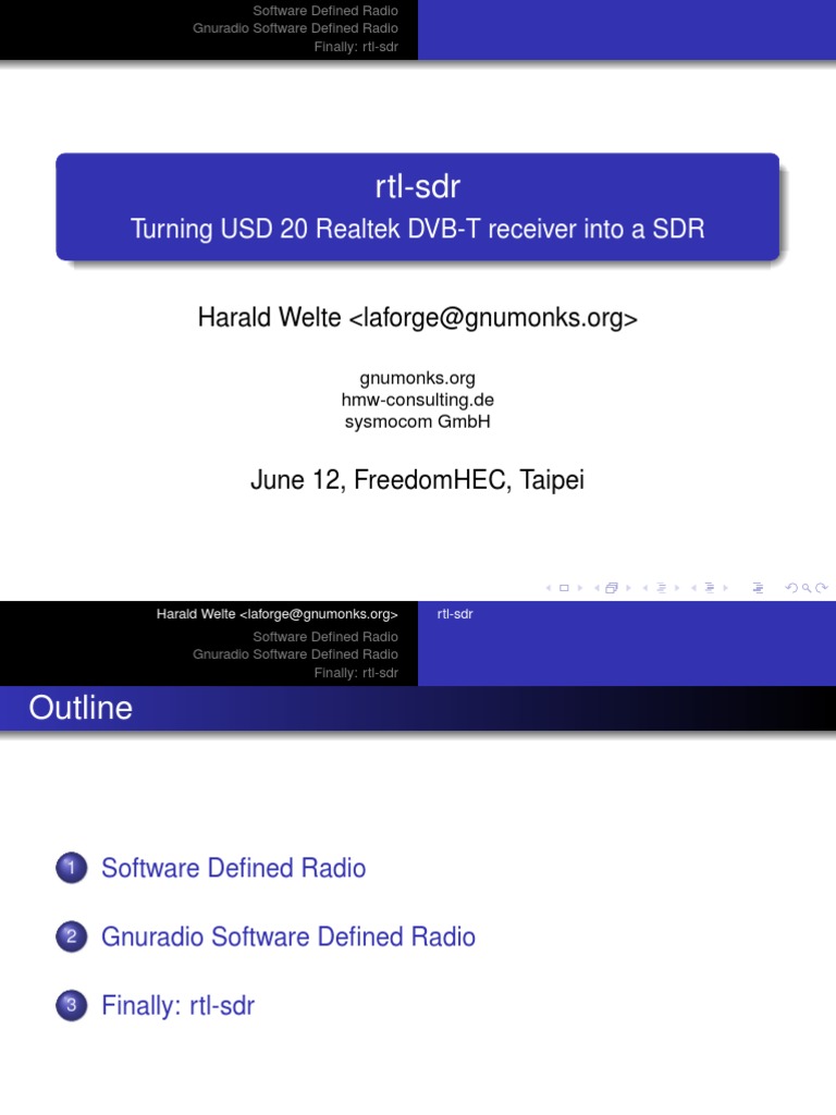 RTL-SDR: Turning USD 20 Realtek DVB-T Receiver Into A SDR | Download ...