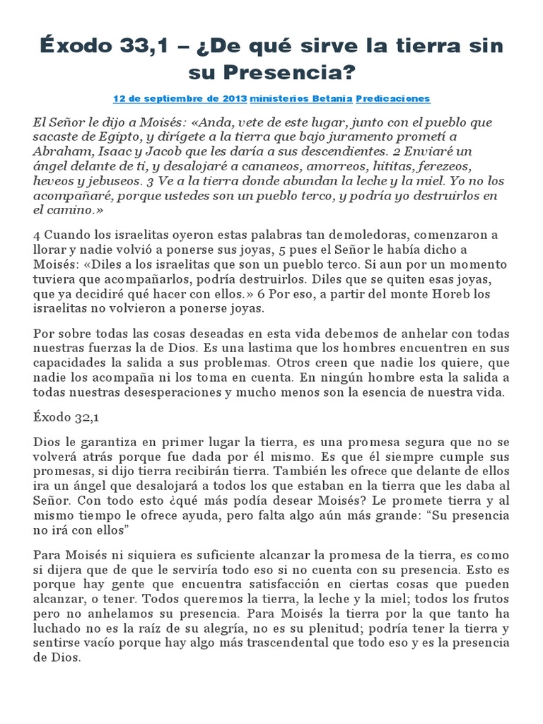 Estudio Sobre Éxodo 33 | Moisés | Libro del éxodo | Prueba gratuita de ...