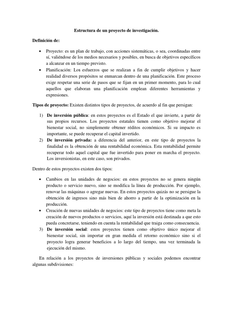 Estructura de Un Proyecto de Investigación | PDF | Teoría | Science
