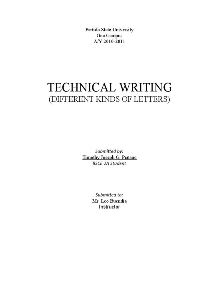 Technical Writing: (Different Kinds of Letters) | Download Free PDF ...