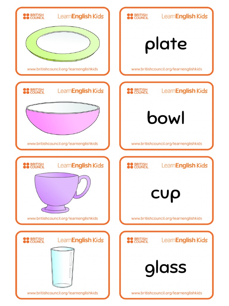 Flashcards Kitchen Objects | PDF