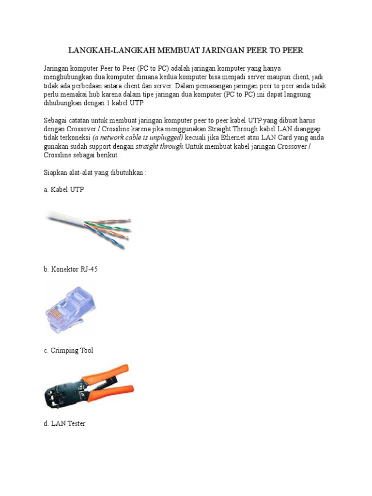 Langkah Langkah Membuat Jaringan Peer To Peer | PDF