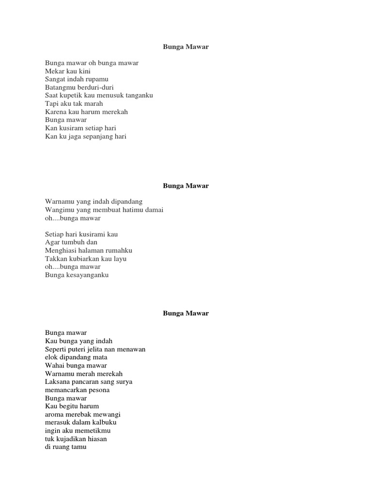 Bunga Mawar | PDF | Seni | Puisi