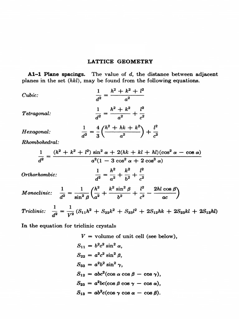 Lattice Geometry | Crystal Structure | Biophysics