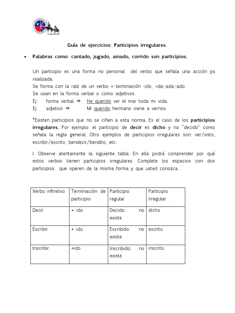 participios-irregulares.pdf | Verbo | Tipología Lingüística