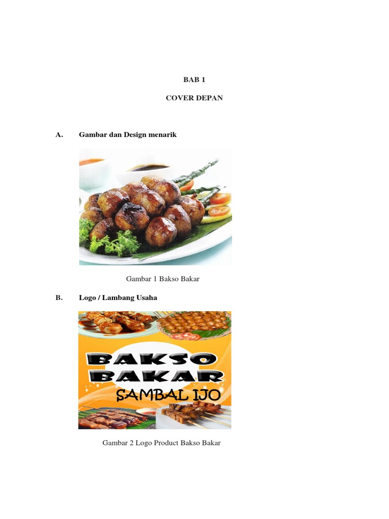 Proposal Usaha Bakso Bakar Sambal Ijo | PDF