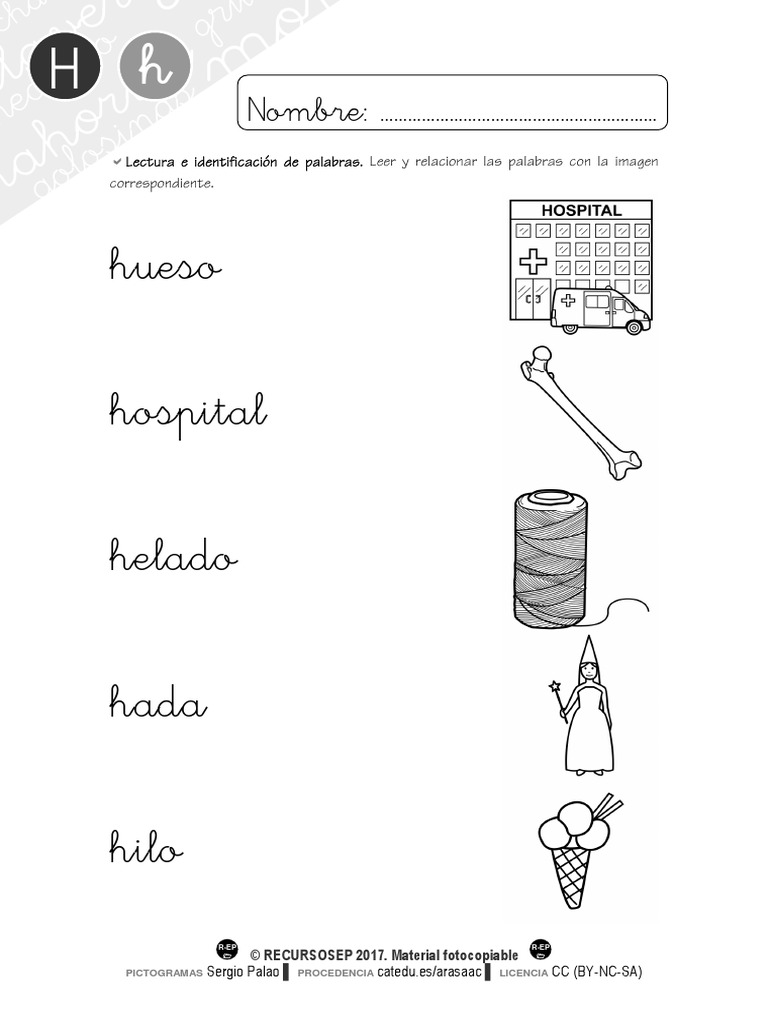 Cartilla Lectura Recursosep Letra H Fichas | PDF | Estudios de idiomas ...
