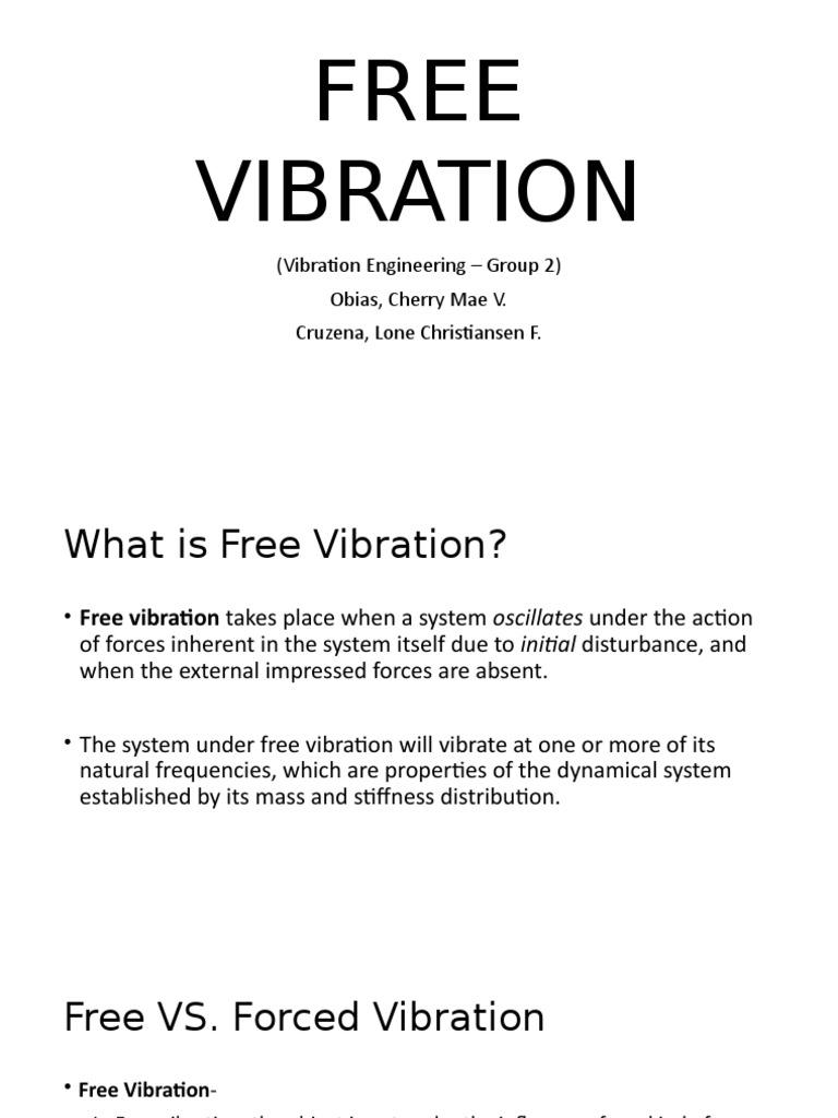 Free Vibration | PDF | Science & Mathematics