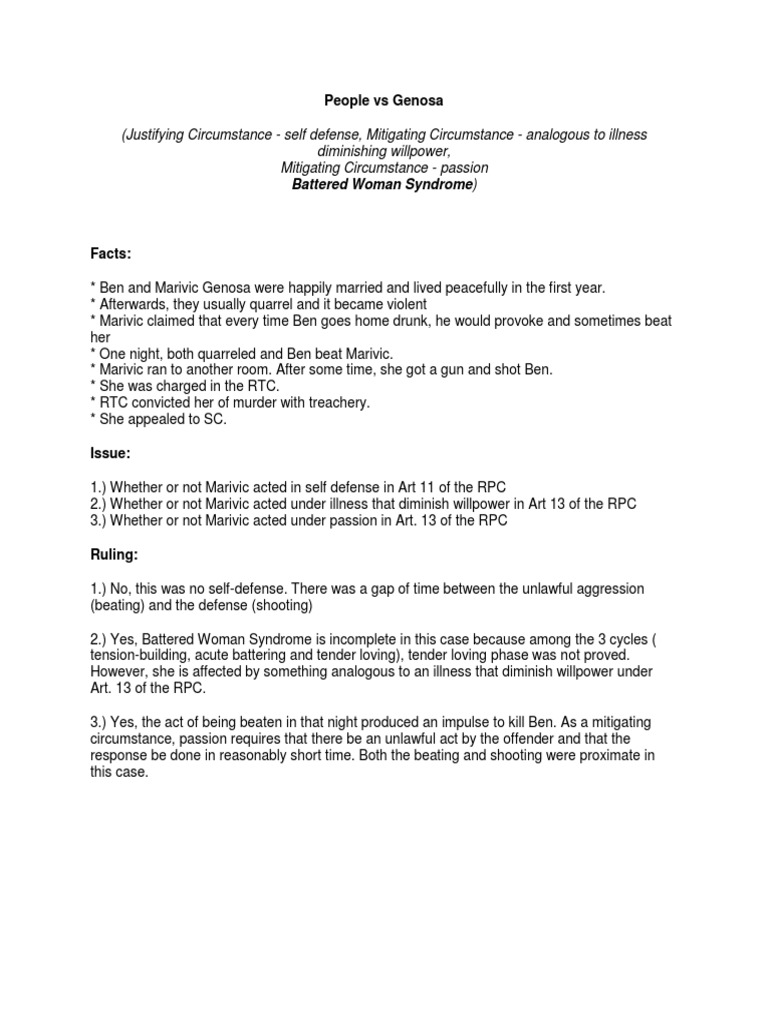 People Vs Genosa | PDF | Social Institutions | Social Science