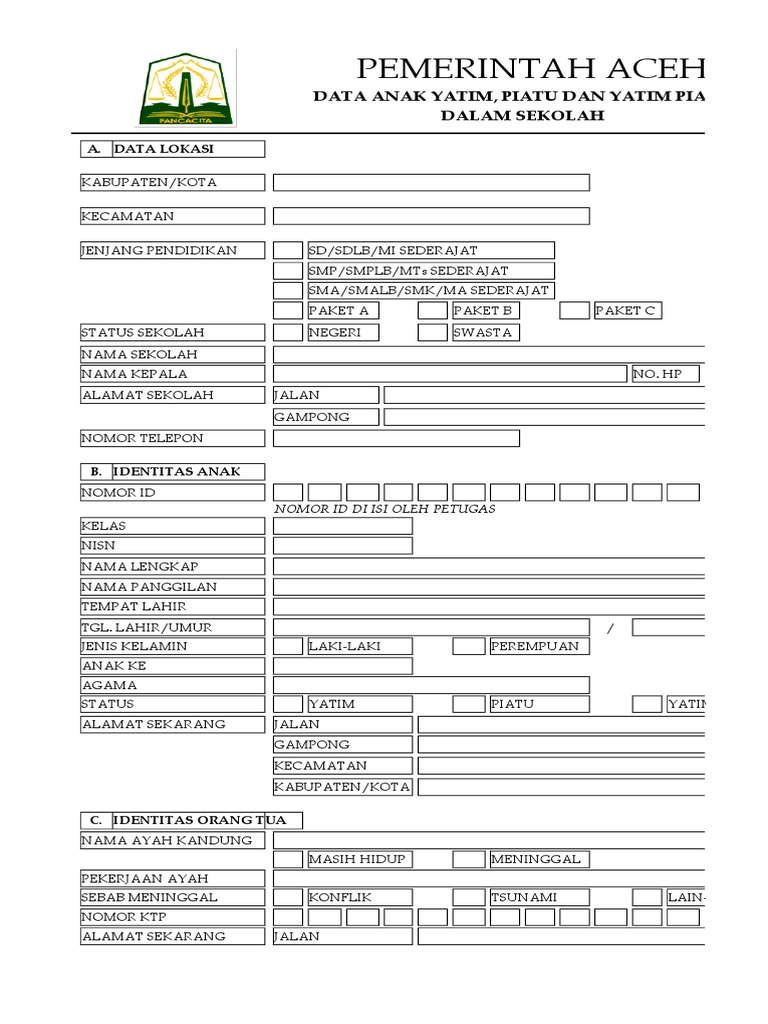 Blangko Dan Rekap Calon Penerima Beasiswa Transisi Tahun Anggaran 2018 ...