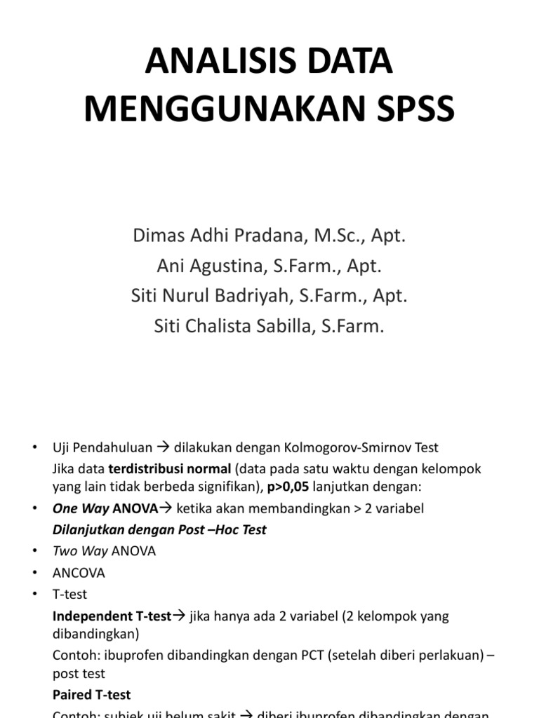 Analisis Data Menggunakan Spss | PDF | Sains & Matematika