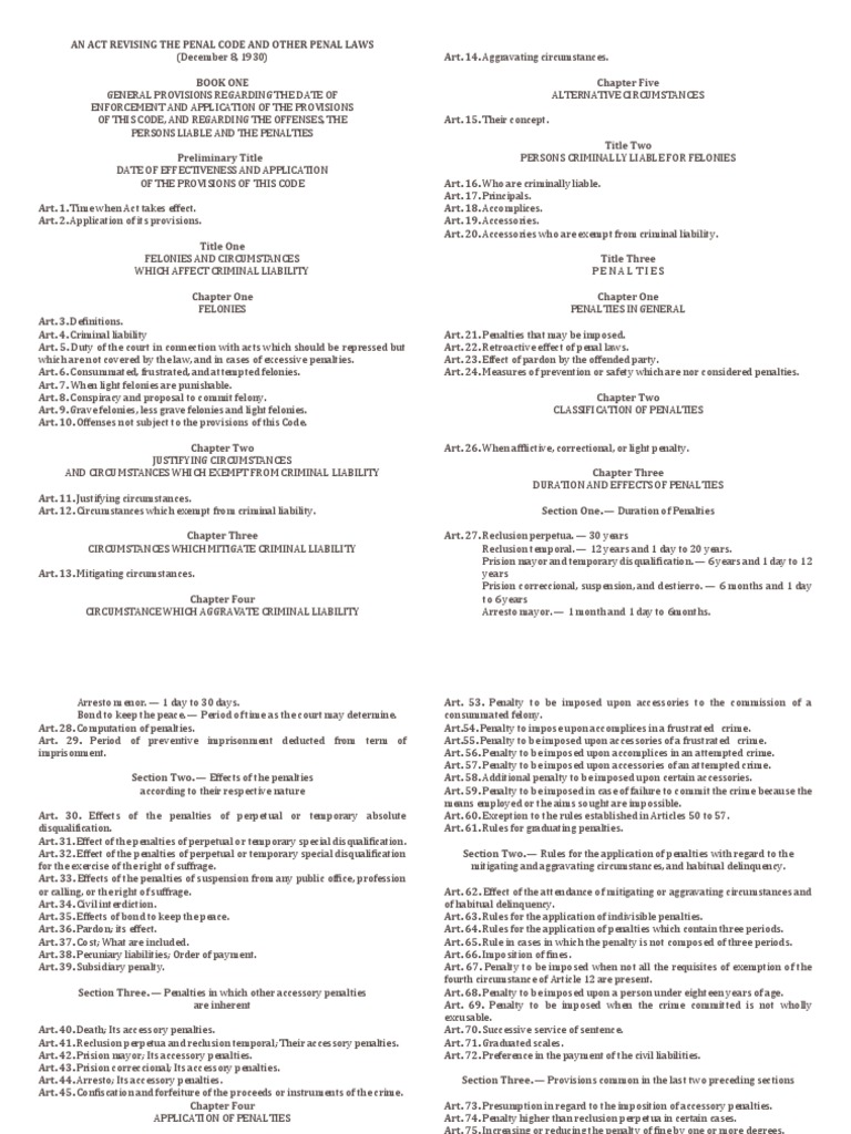 Codal Provisions (RPC) | PDF | Forgery | Felony