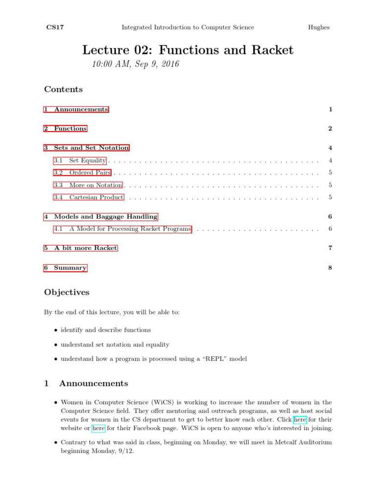 02functions and Racket Racket PDF | PDF | Function (Mathematics) | Set ...