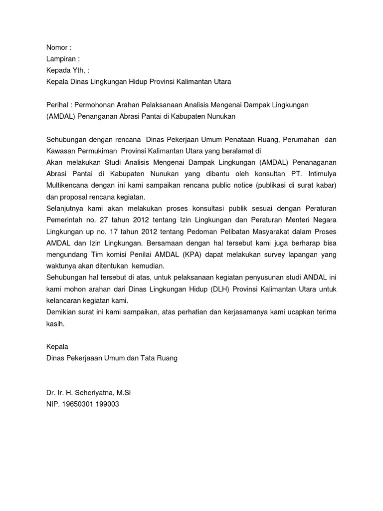 Surat Arahan AMDAL | PDF