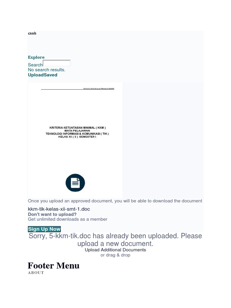 Footer Menu: Sorry, 5-Kkm-Tik - Doc Has Already Been Uploaded. Please Upload A New Document ...
