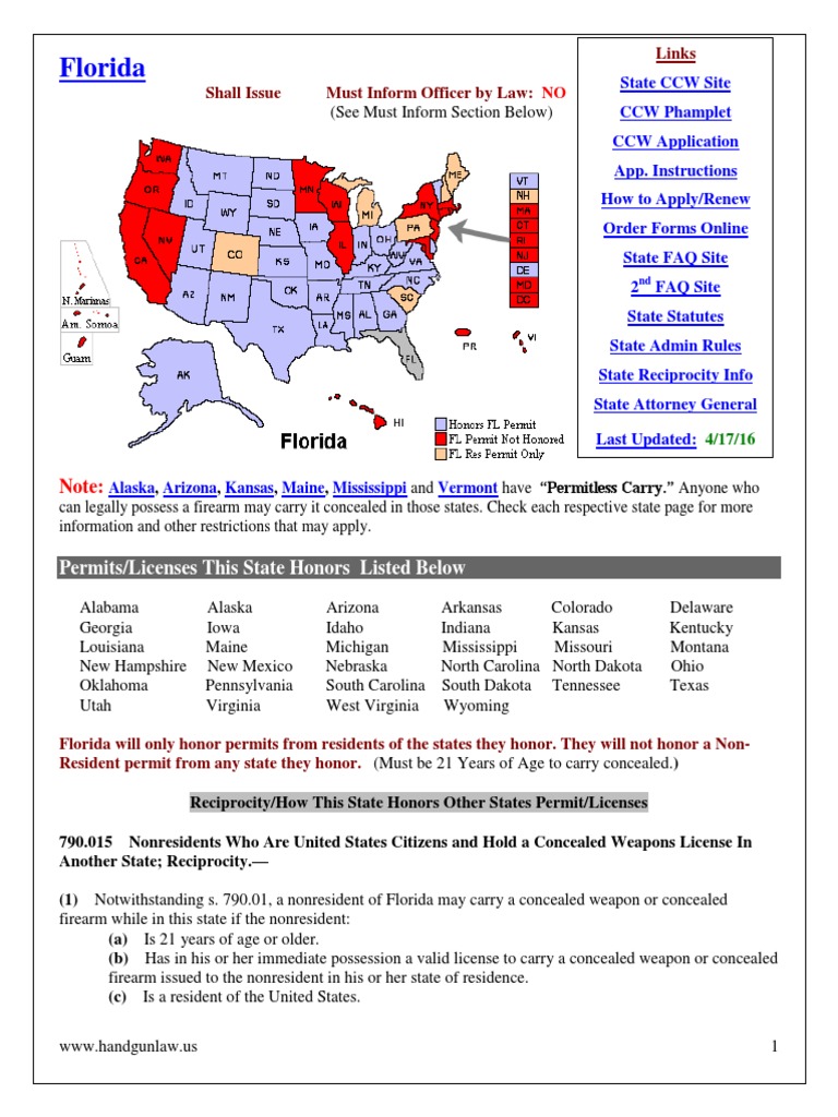 Florida Gun Laws | PDF | Concealed Carry In The United States ...