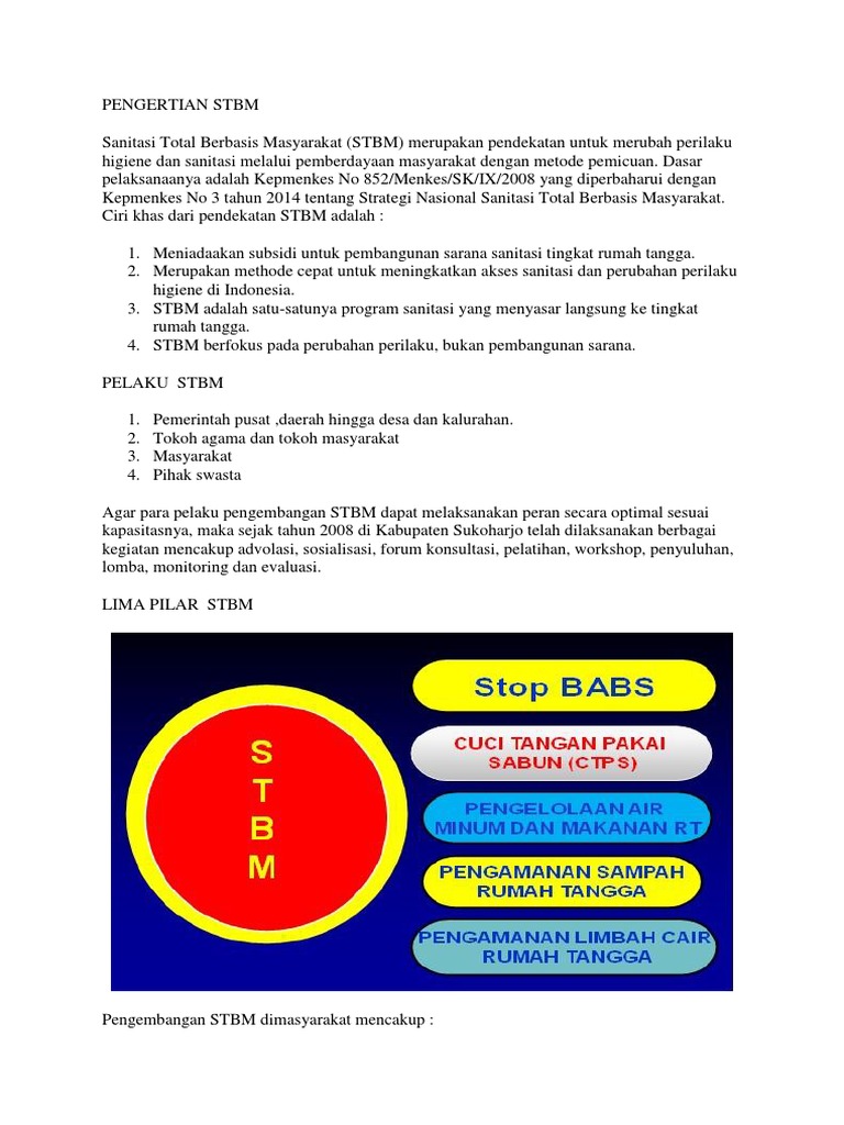 Pengertian dan Prinsip STBM | PDF | Kesehatan Holistik