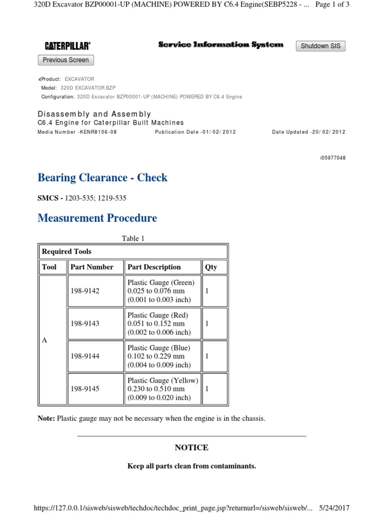 Bearing Clearance - Check | PDF | Bearing (Mechanical) | Machines