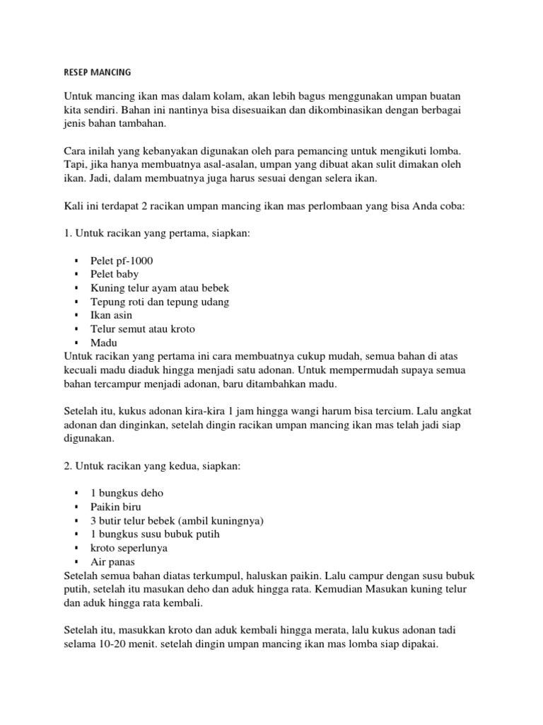 Resep Mancing | PDF