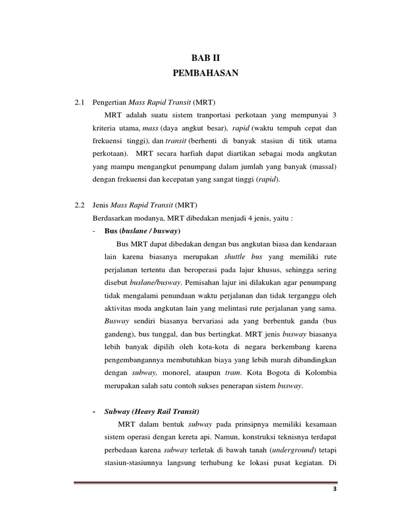 Mass Rapid Transit (MRT) | PDF