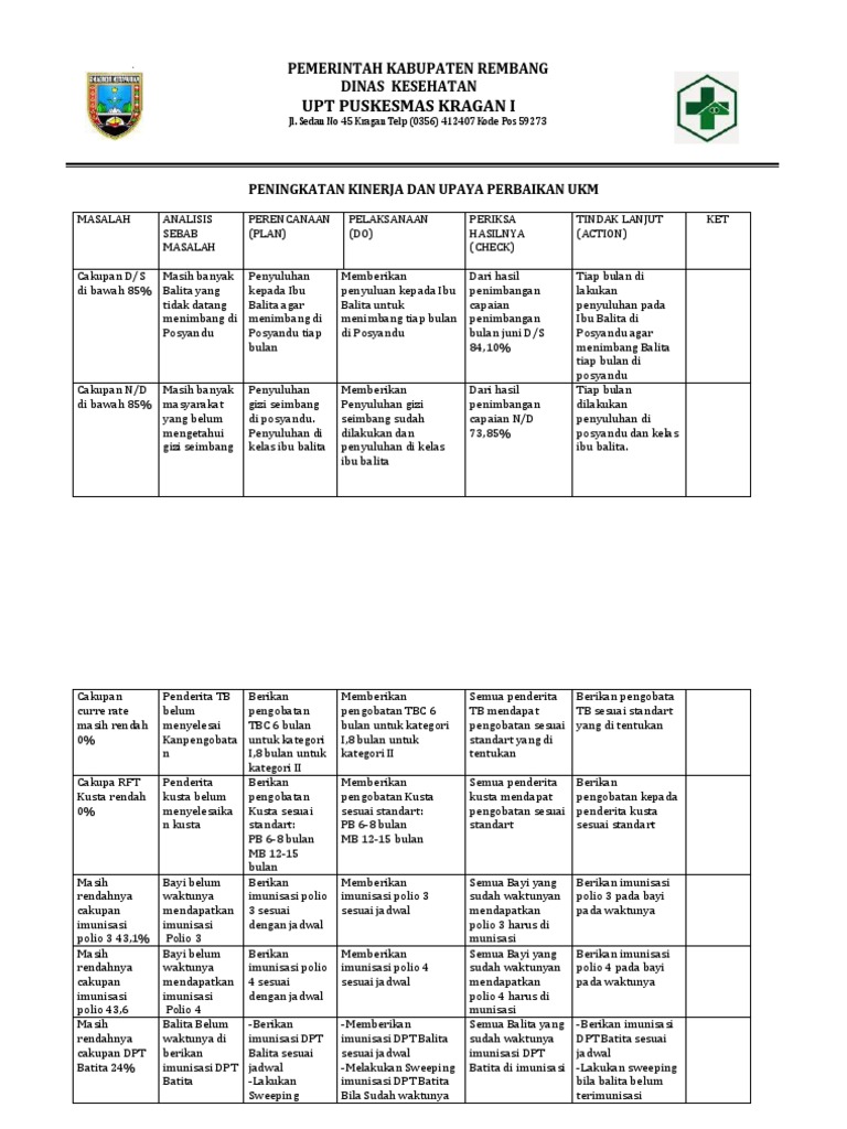 6.1.1.1 Pdca Perbaikan Kinerja Pelayanan | PDF