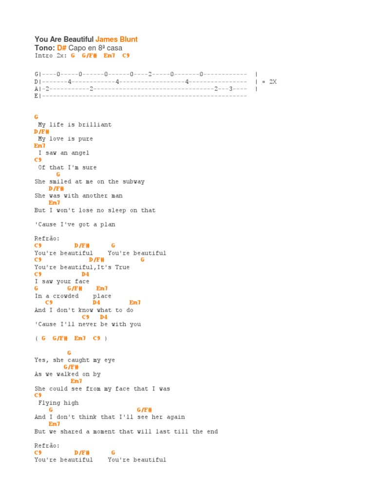 You Are Beautiful James Blunt | PDF