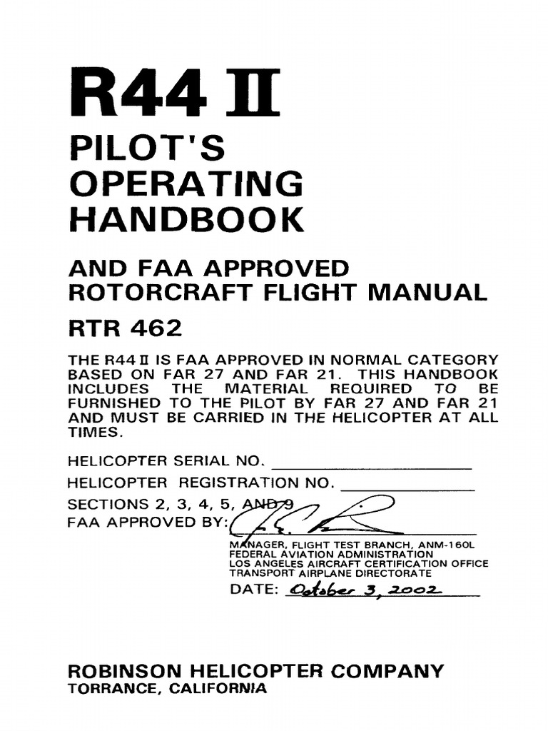 R44 II Flight Manual | PDF | Aircraft | Aerospace