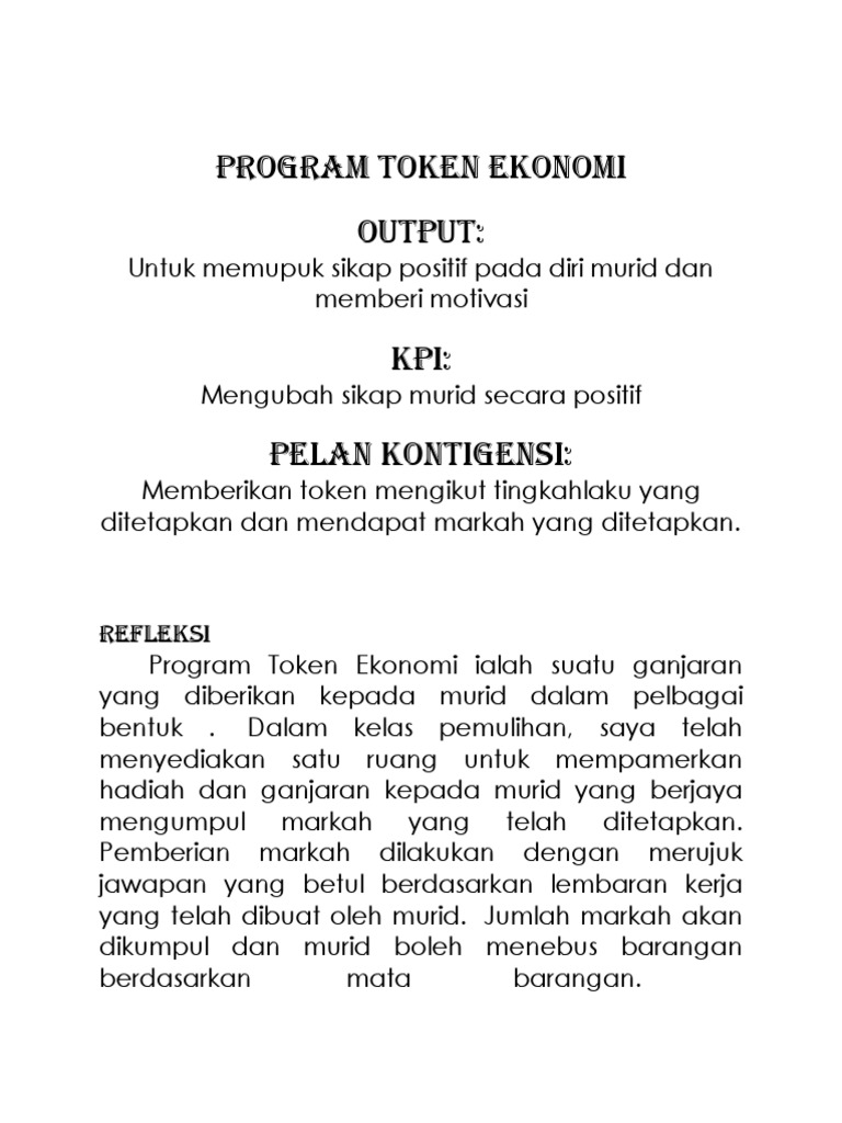 Program Token Ekonomi | PDF