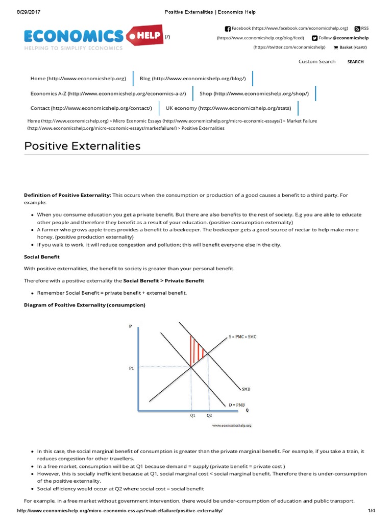 Positive Externalities - Economics Help PDF | PDF | Externality | Subsidy