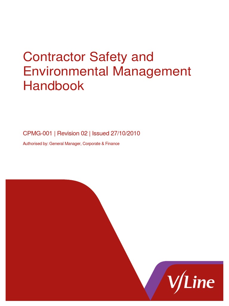 Contractor Safety Handbook for V/Line | PDF | Occupational Safety And ...