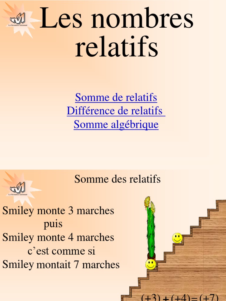 4 Somme Difference Relatifs | PDF | Concepts mathématiques | Algèbre ...