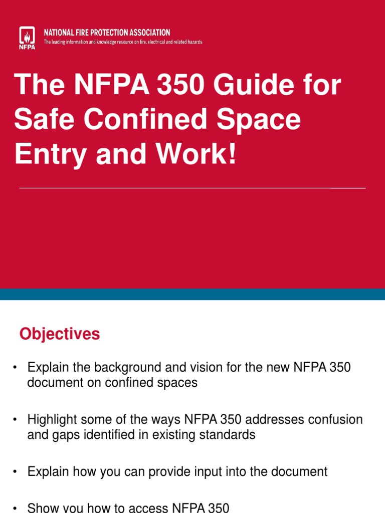 NFPA 350 Guide For Safe Confined Space Entry and Work | PDF | Labor ...