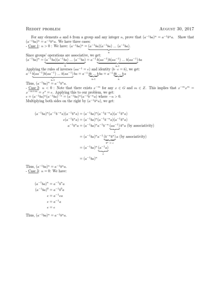 Reddit Proof | PDF | Integer | Abstract Algebra