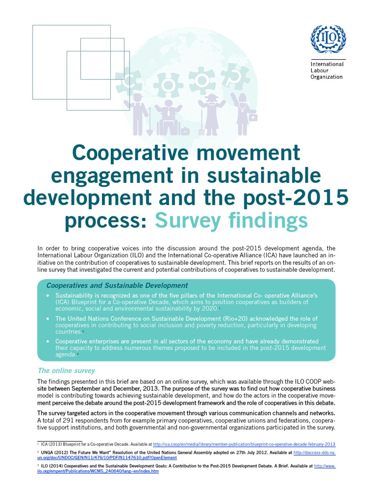 Engagement ODS ILO - ICA | PDF | Cooperative | Millennium Development Goals