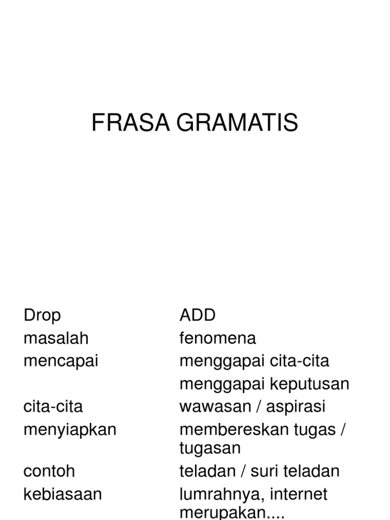 Frasa Gramatis | PDF