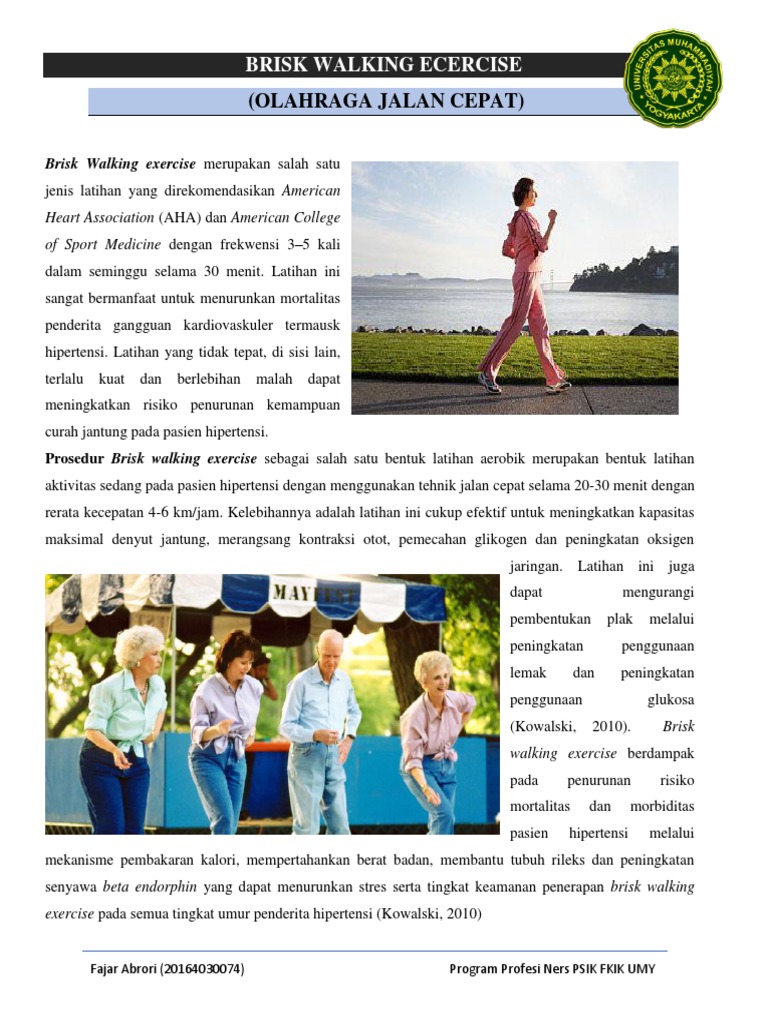 Brosure Brisk Walking Ecercise | PDF