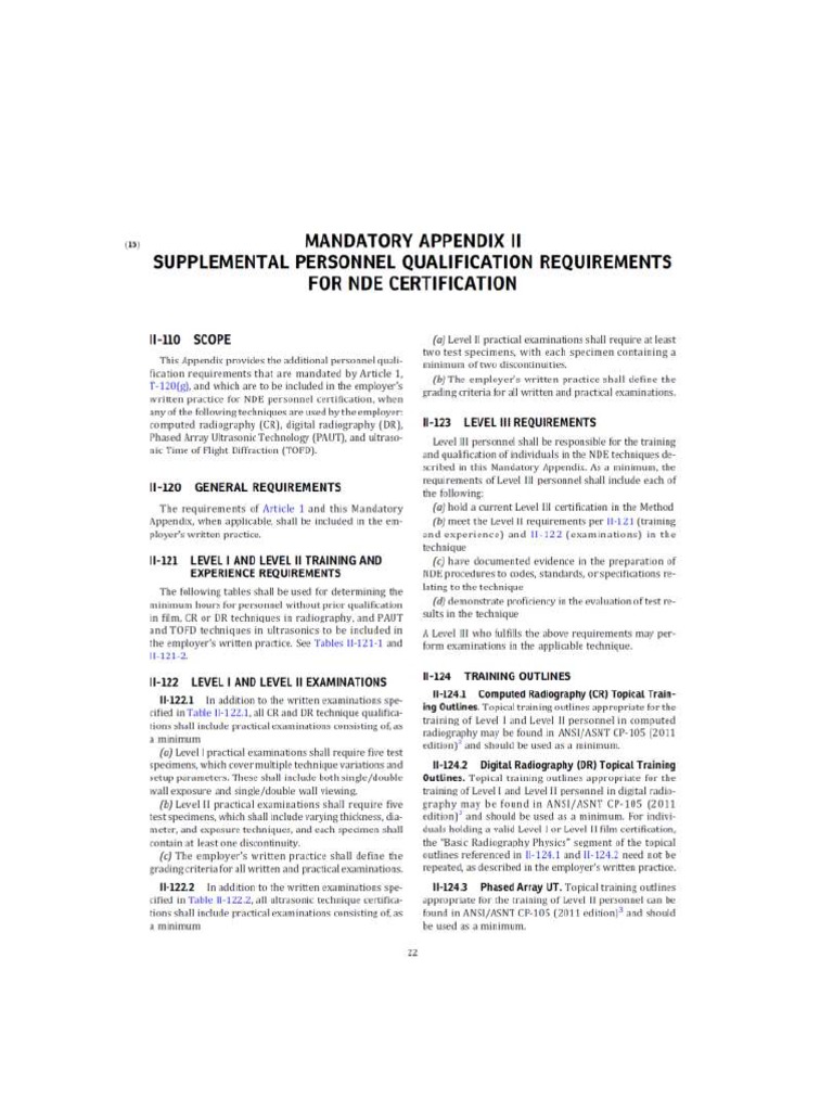 ASME - PAUT Level 3 Requirement | PDF