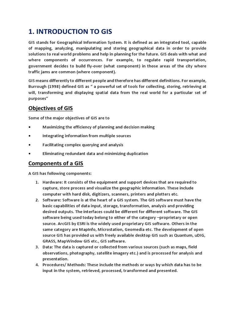GIS Notes 1 | PDF | Esri | Geographic Information System